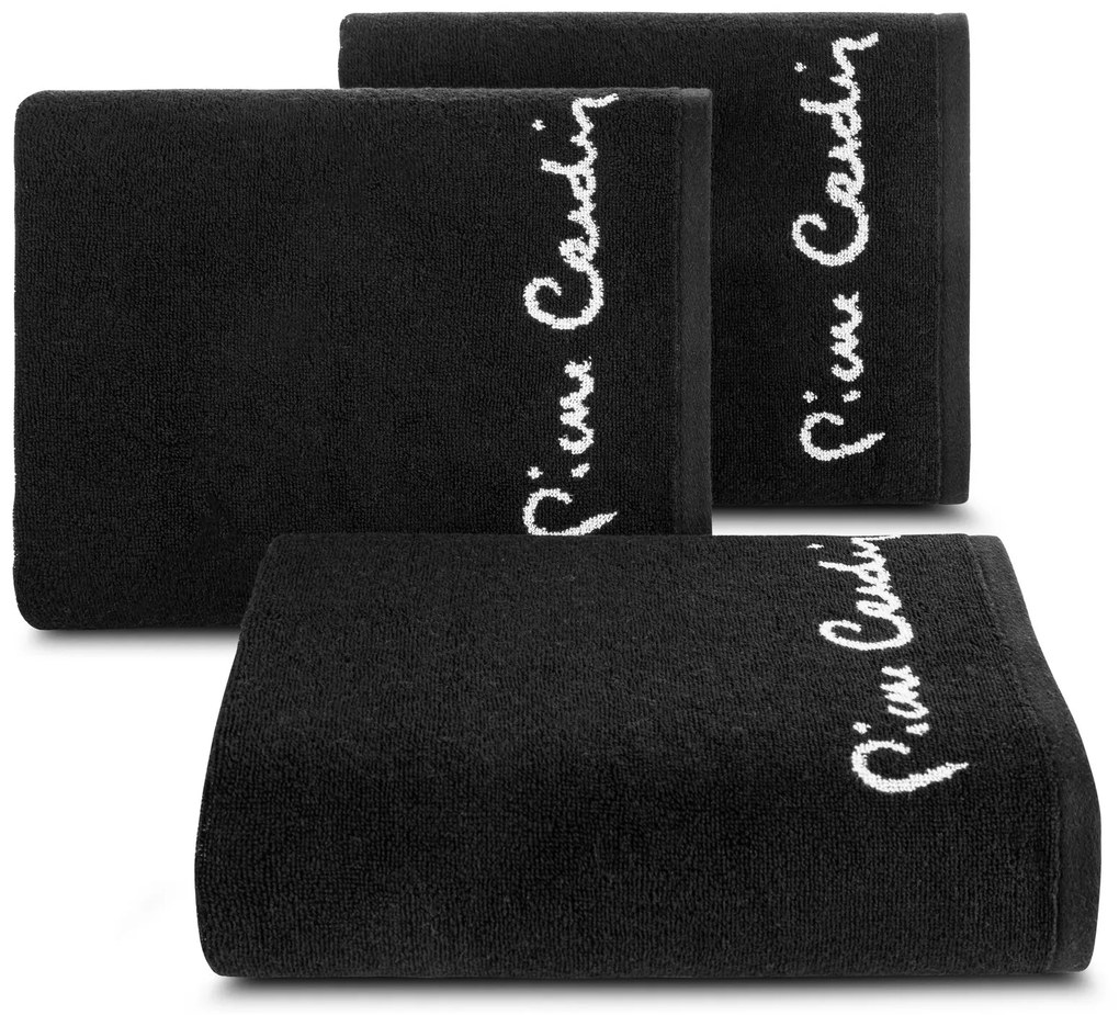 BAVLNĚNÝ RUČNÍK PIERRE CARDIN DARIO 70X140 CM ČERNÁ