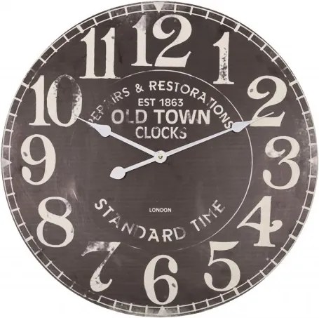 Nástěnné retro hodiny London, Tmavé, průměr 60 cm