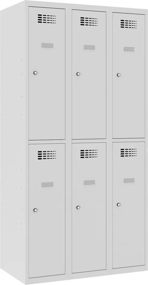 MALOW Šatní skříň dělená Sus 332 W šířka 900 mm [světle šedá, světle šedá, cylindrický zámek]