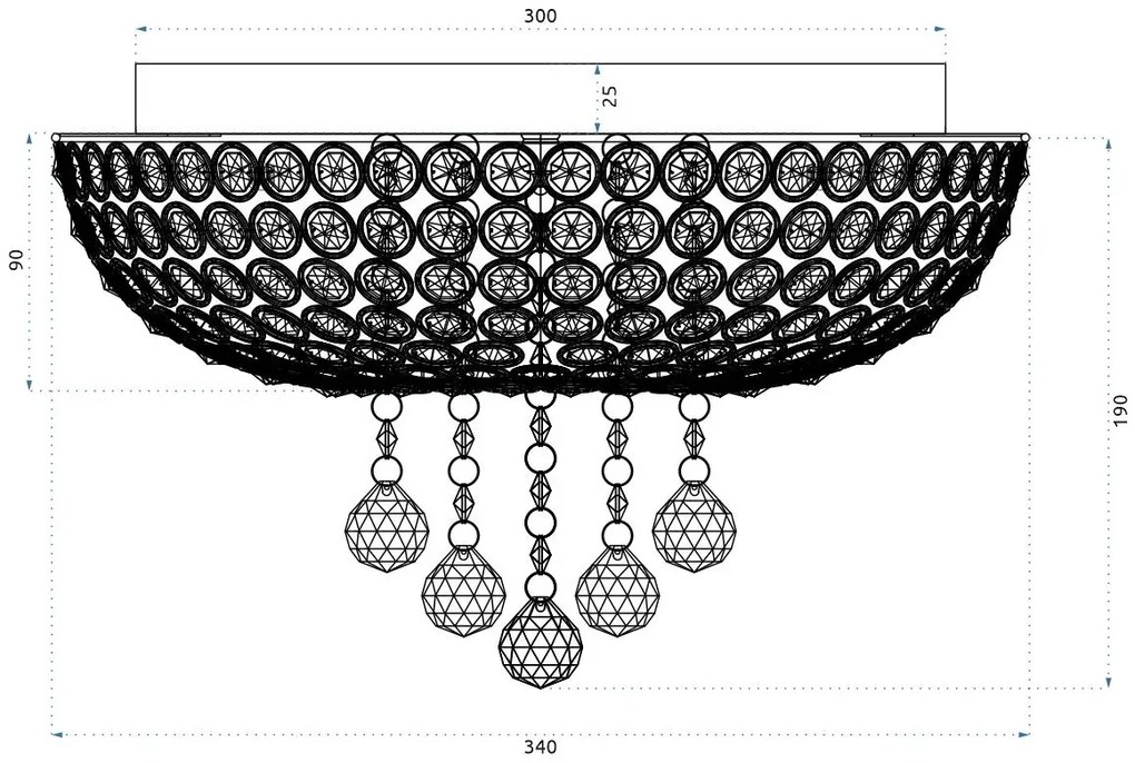 Toolight - Stropní lampa Crystal - chrom - APP744-4C