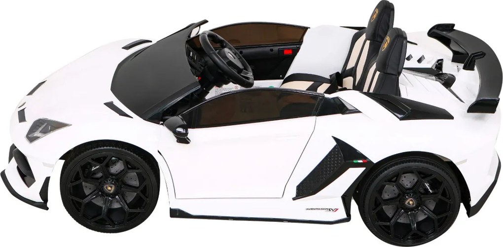 Ramiz Lamborghini SVJ DRIFT elektrické auto pro 2 děti bílé + funkce driftu + dálkové ovládání