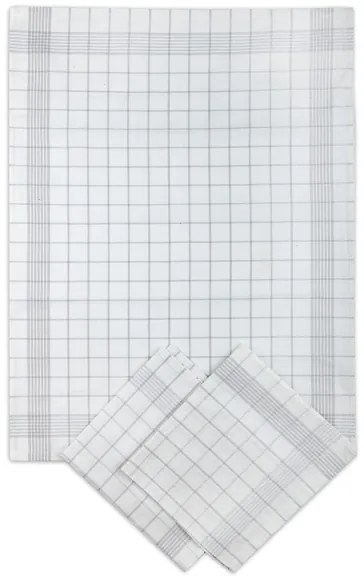 SVITAP sleep well Kuchyňské utěrky z egyptské bavlny – Negativ Bílá / šedá 50x70 cm, 3 ks