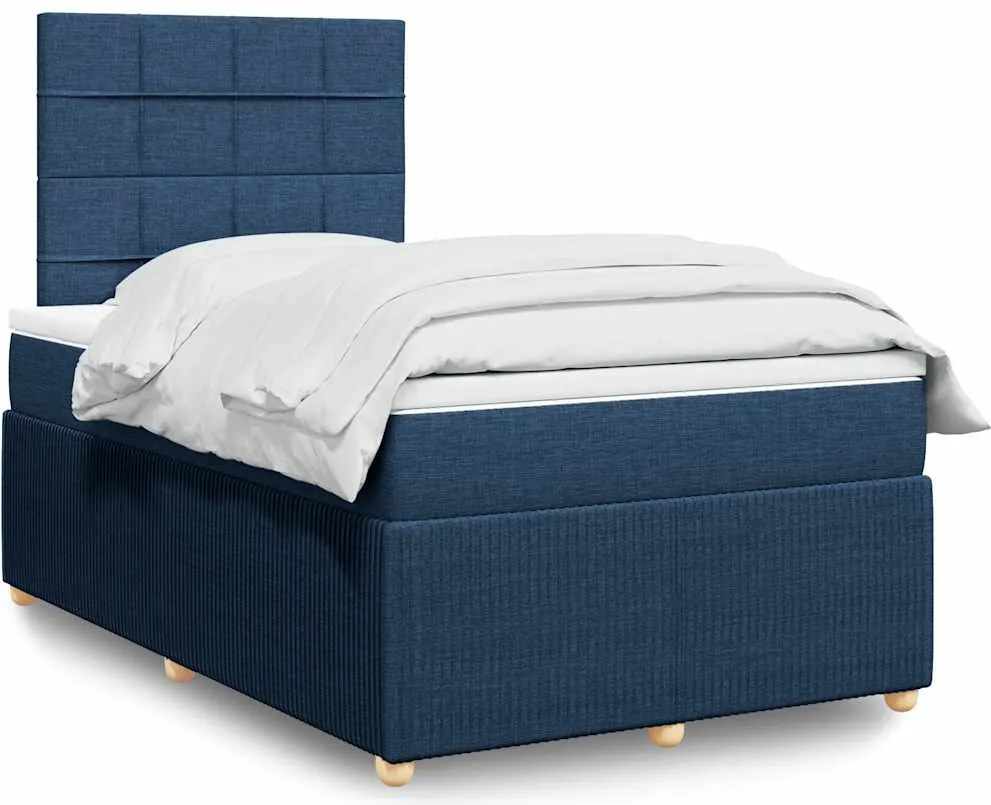 Box spring postel s matrací modrá 120x200 cm textil 3292029