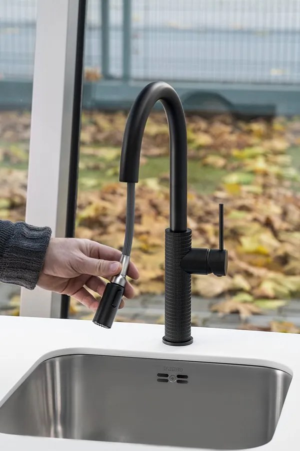 Sapho, FLAWO stojánková dřezová baterie, černá matná, FR576B