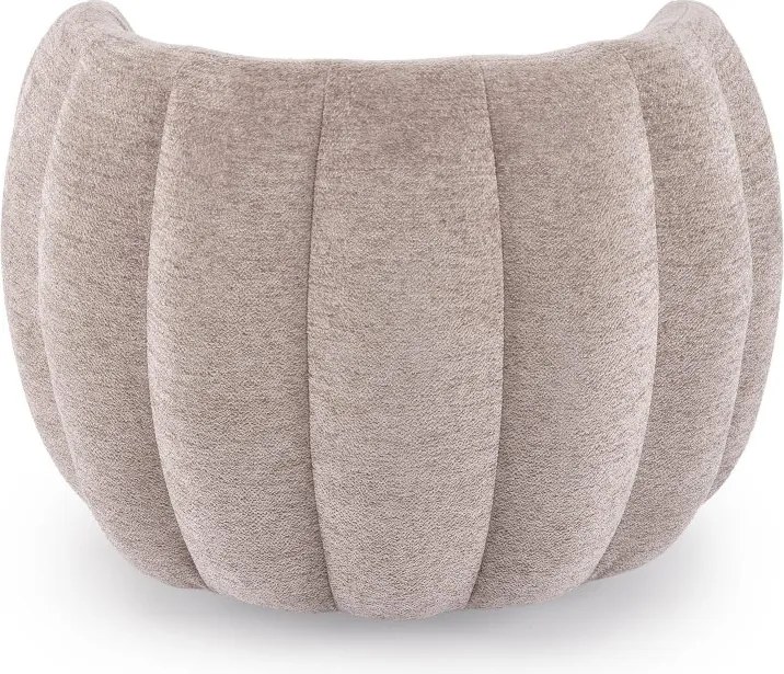 Otočné designové křeslo FRASER — látka, tmavě béžová