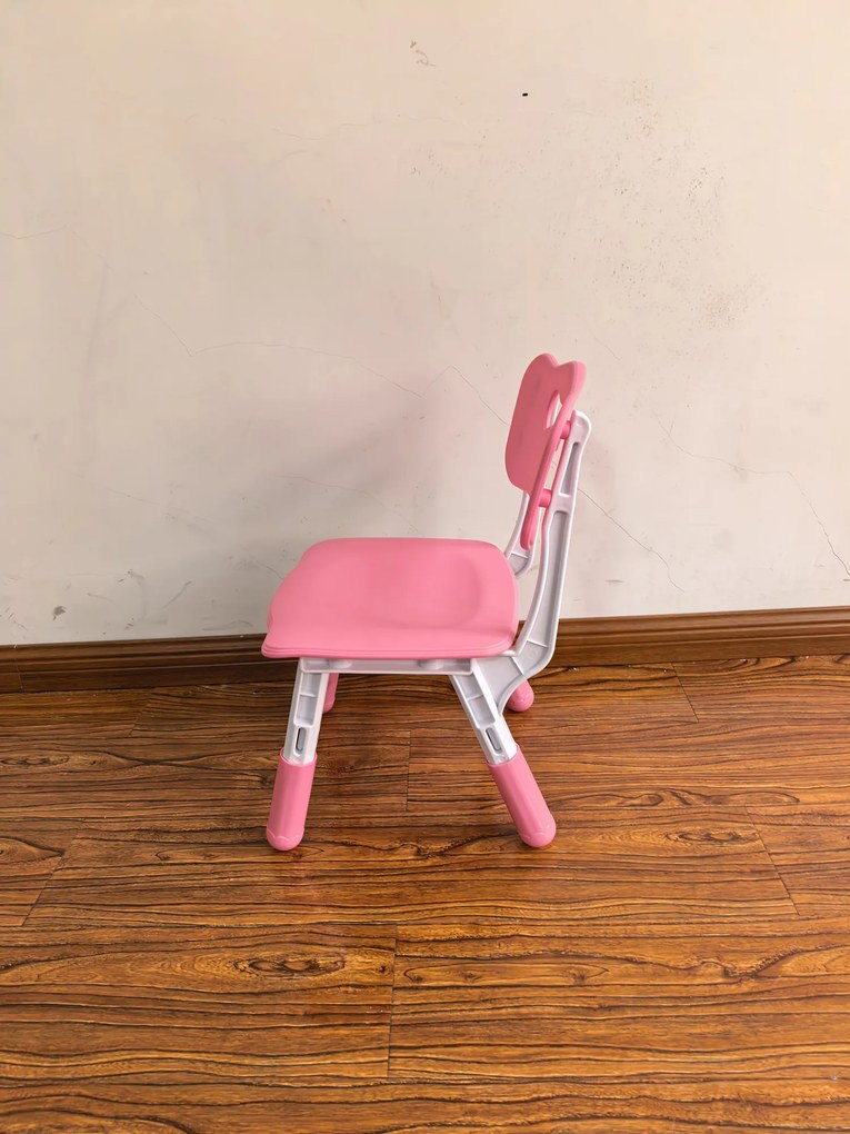 AIYAPLAY dětská židle k psacímu stolu, 2kusová sada, výškově nastavitelná 26-30 cm, ergonomické opěradlo, bez područek pro 1,5–8 let, růžová