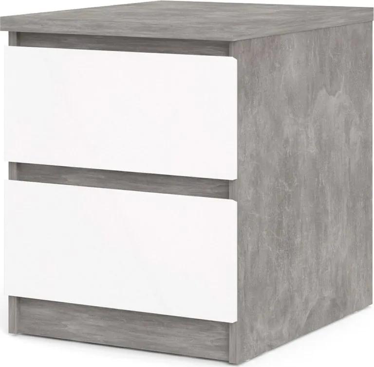Falco Noční stolek Simplicity 230 beton/bílý lesk