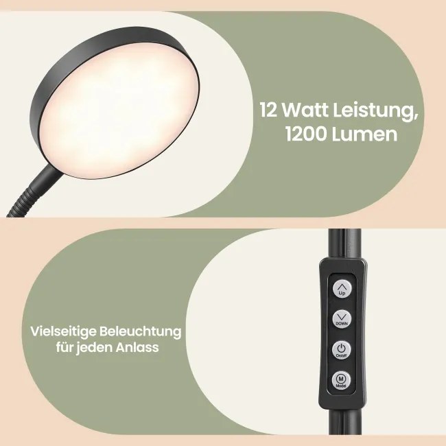 LED stojací lampa se stmíváním a flexibilním ramenem LFLB35017BD02