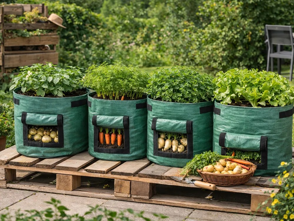 Zahradní pytlový květináč na pěstování zeleniny a výsadbu brambor, 43 l, divodv