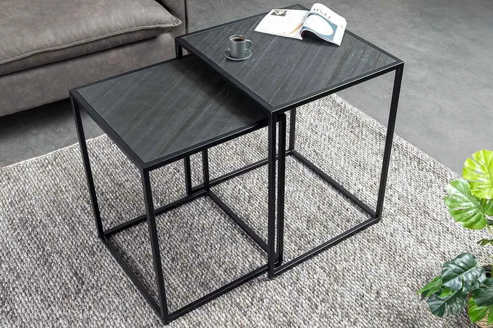 Sada konferenčních stolků Quillon 45 cm černá