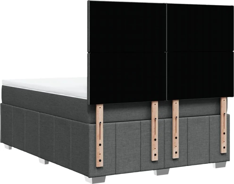 Box spring postel s matrací tmavě šedá 160x200 cm textil 3291713