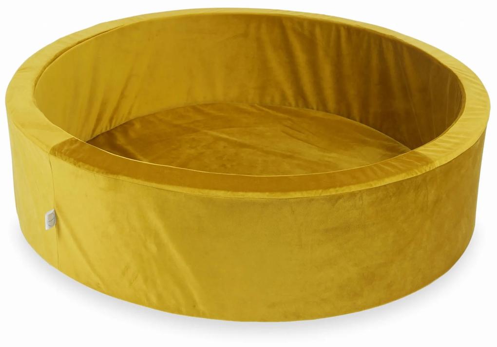Mimii Suchý bazének bez kuliček kulatý, samet žlutá Rozměr: 115x40 cm
