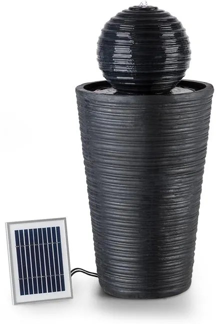 Blumfeldt Liquitorre, solární fontána, 200 l/h, solární panel, 2 W, akumulátor, LED, polyresin
