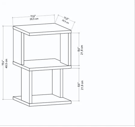 Noční stolek ZUNA dub/bílá
