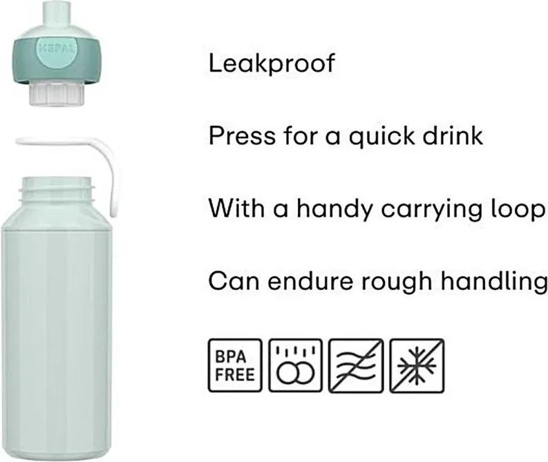 Světle růžová plastová dětská lahev 400 ml Fairy Garden – Mepal