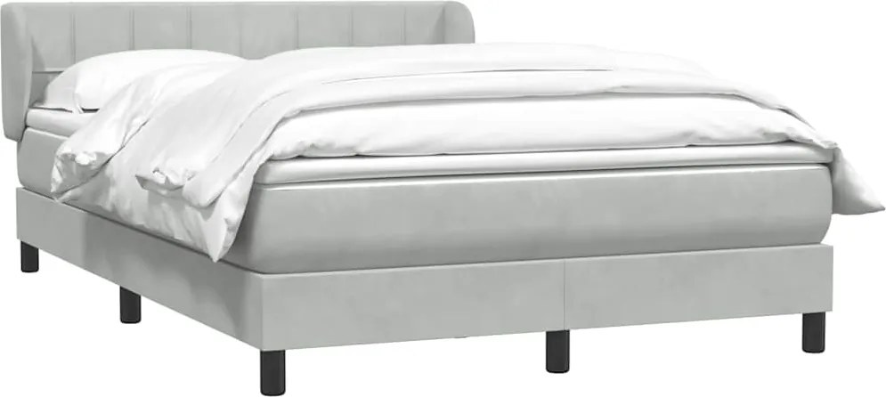 Box spring postel s matrací světle šedá 160x210 cm samet 3317529