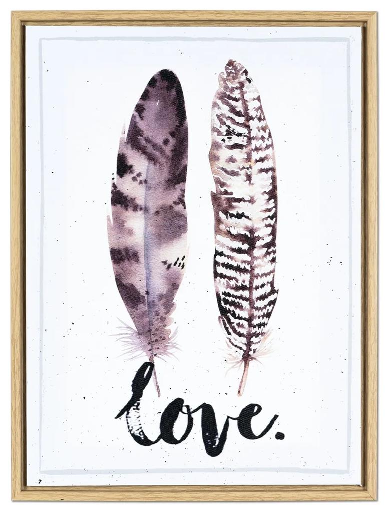 Obraz v dřevěném rámečku Love, 30 x 40 x 2,5 cm