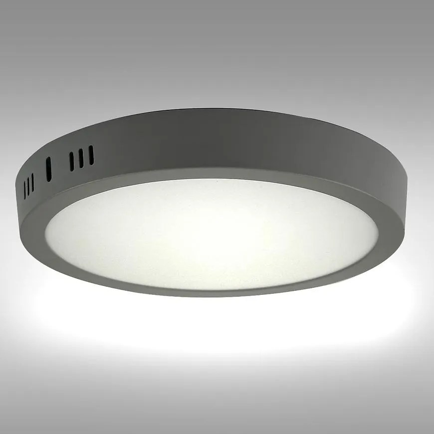 LED podhledové svítidlo RING 24W 4200K KULATÝ SVĚTLE ŠEDÝ