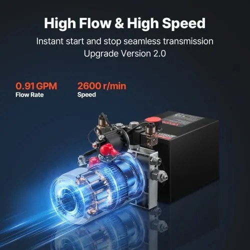 Hydraulický agregát 4 l, Maximální přetlak 22 MPa a průtok 3,4 l/min VEVOR