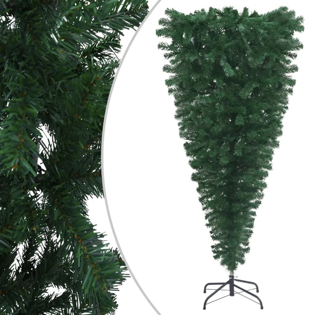 329172 vidaXL Umělý vánoční stromek vzhůru nohama se stojanem zelený 120 cm