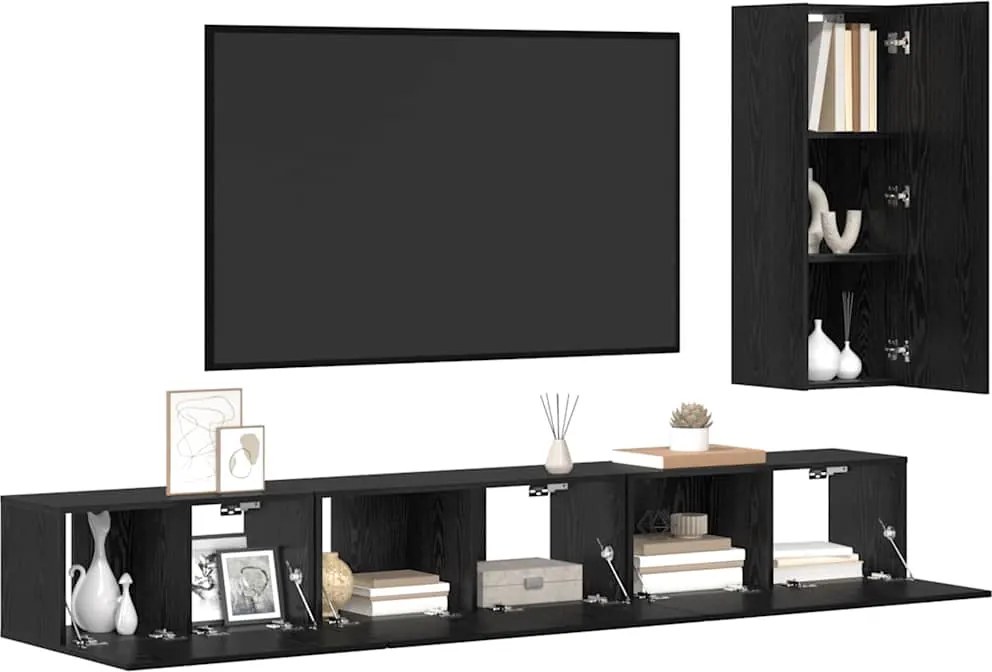 Sestava TV skříněk 4 ks Černý dub Kompozitní dřevo 3393262