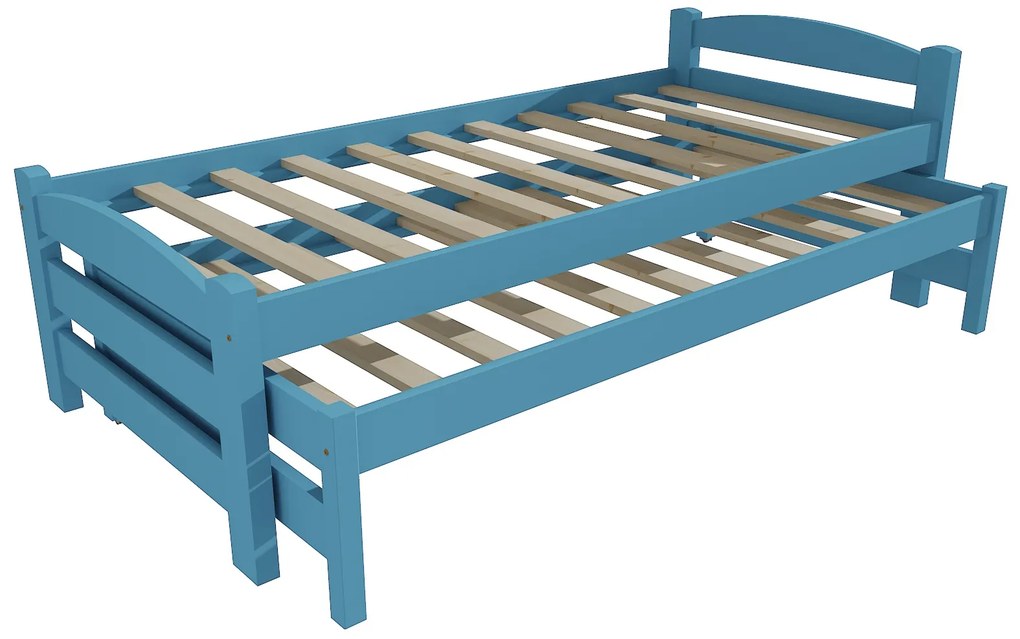 Vomaks Dětská postel s výsuvnou přistýlkou DPV 025 Rozměr: 90 x 200 cm, Barva: bezbarvý lak
