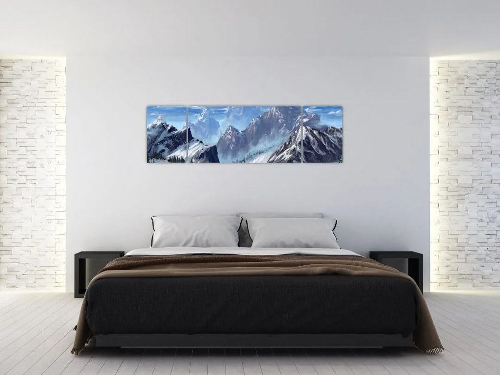 Obraz - Malované hory (170x50 cm)