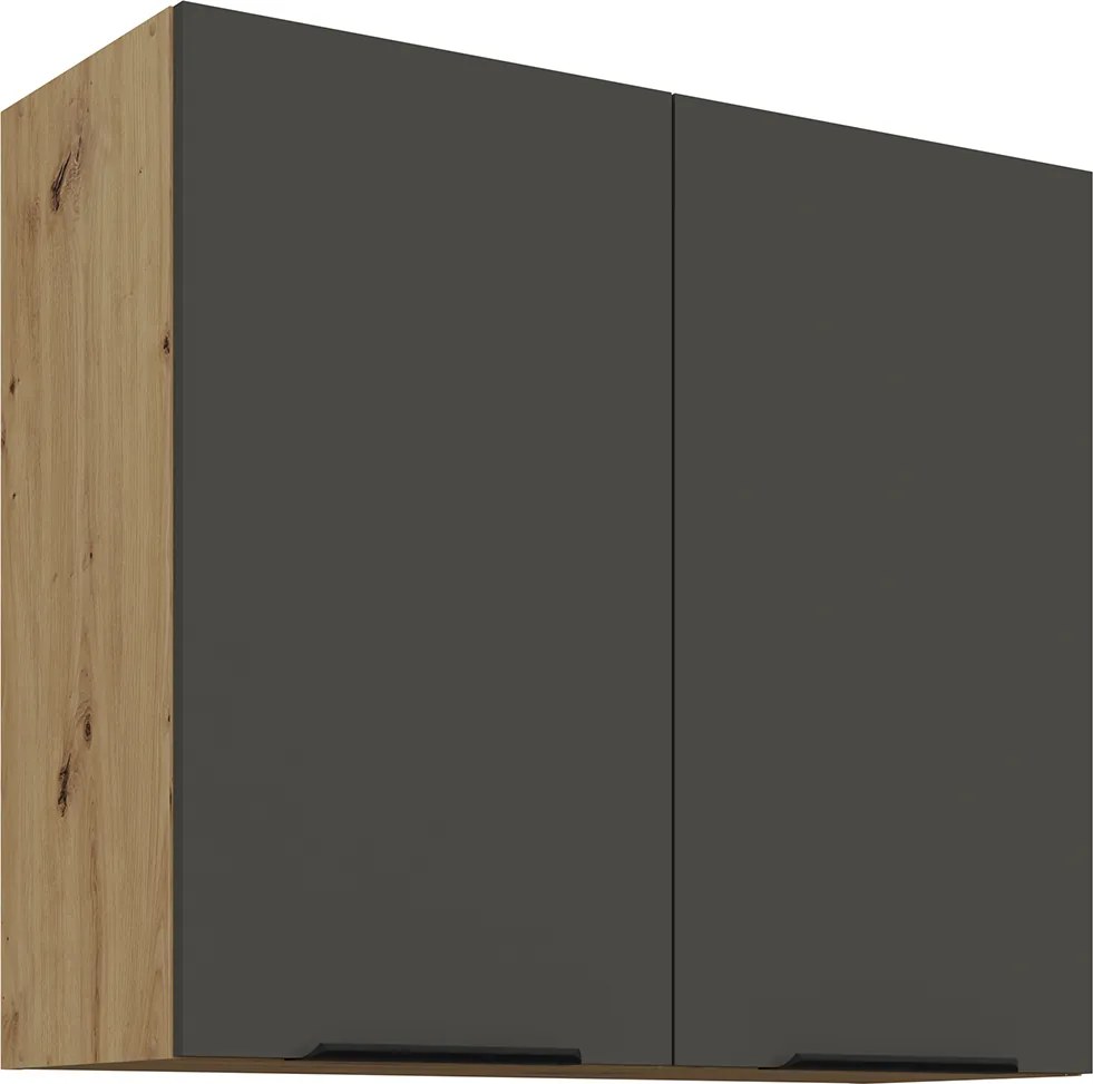 ARIA pa | horní skříňka 80 G-72 2F policová | 80 cm | ANTI FINGERPRINT povrch | artisan/šedá grafit