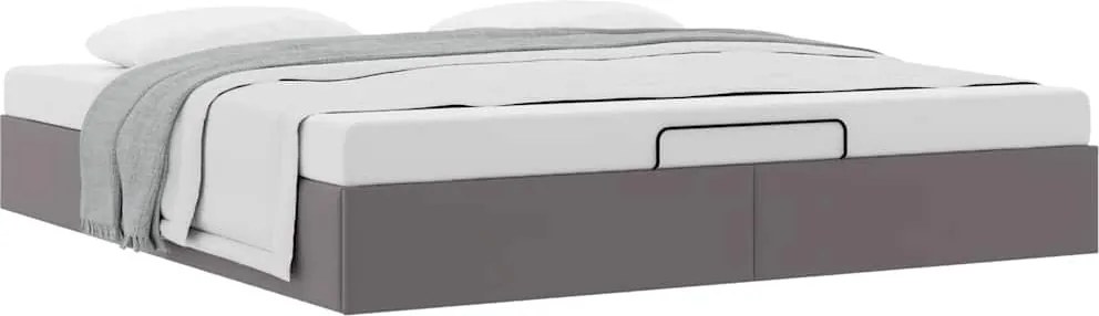 Osmanský rám postele bez matrace šedá 200x200 cm umělá kůže 3310822