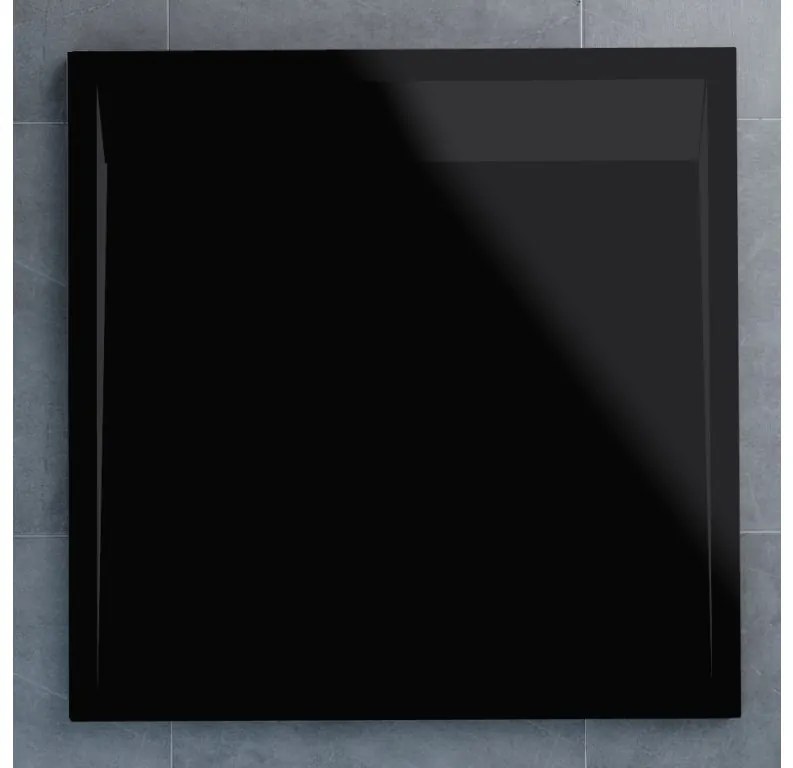 SanSwiss Ila Sprchová vanička čtvercová 90×90 cm černá Barva krytu  sifonu: Bílá WIQ 090 04 154