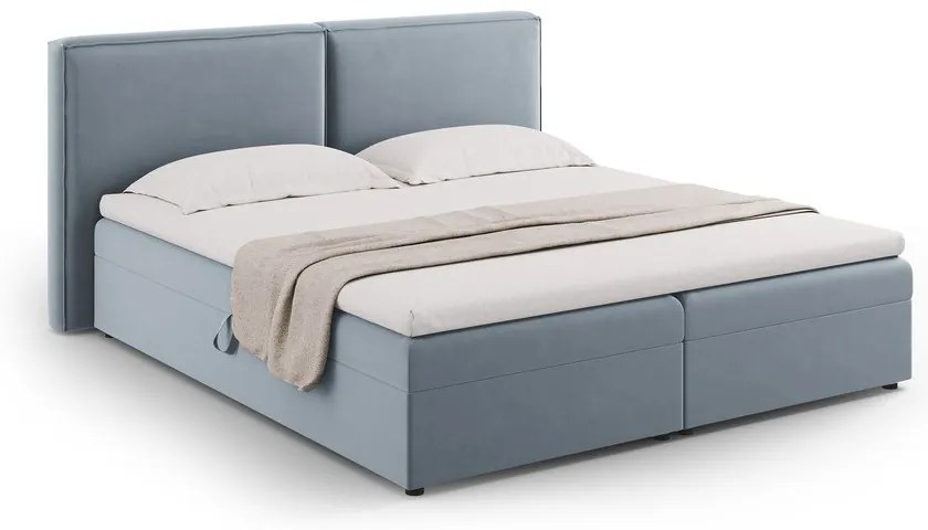 Světle modrá boxspring postel s úložným prostorem 160x200 cm Arendal – Cosmopolitan Design