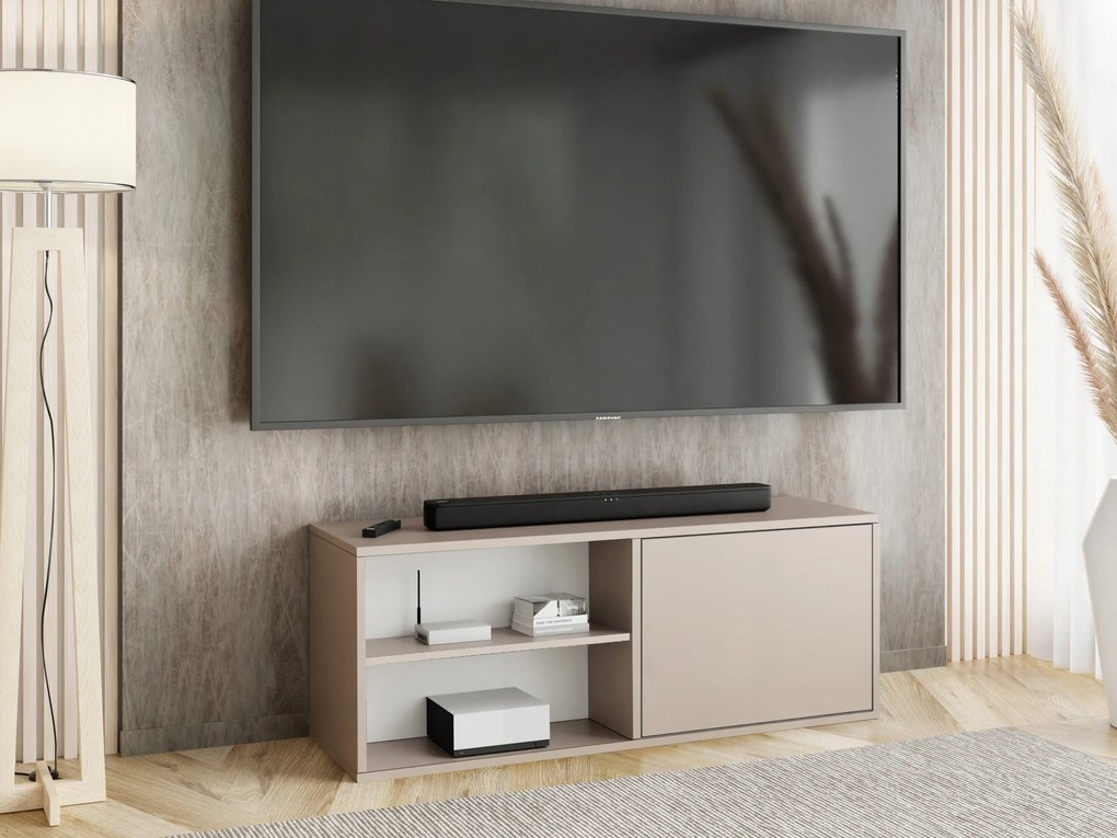 TV skříňka EDI 2 kašmír otevřená TV skříňka s policí