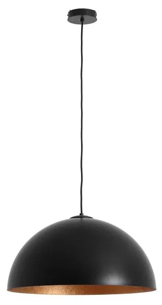 Černé závěsné svítidlo s detailem v měděné barvě Custom Form Lord, ø 50 cm
