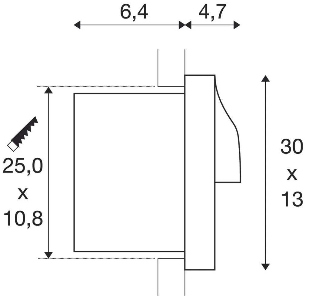 SLV Adi, venkovní vestavné svítidlo do stěny, LED 18W, 3000K, IP55, antracit, šířka 30cm