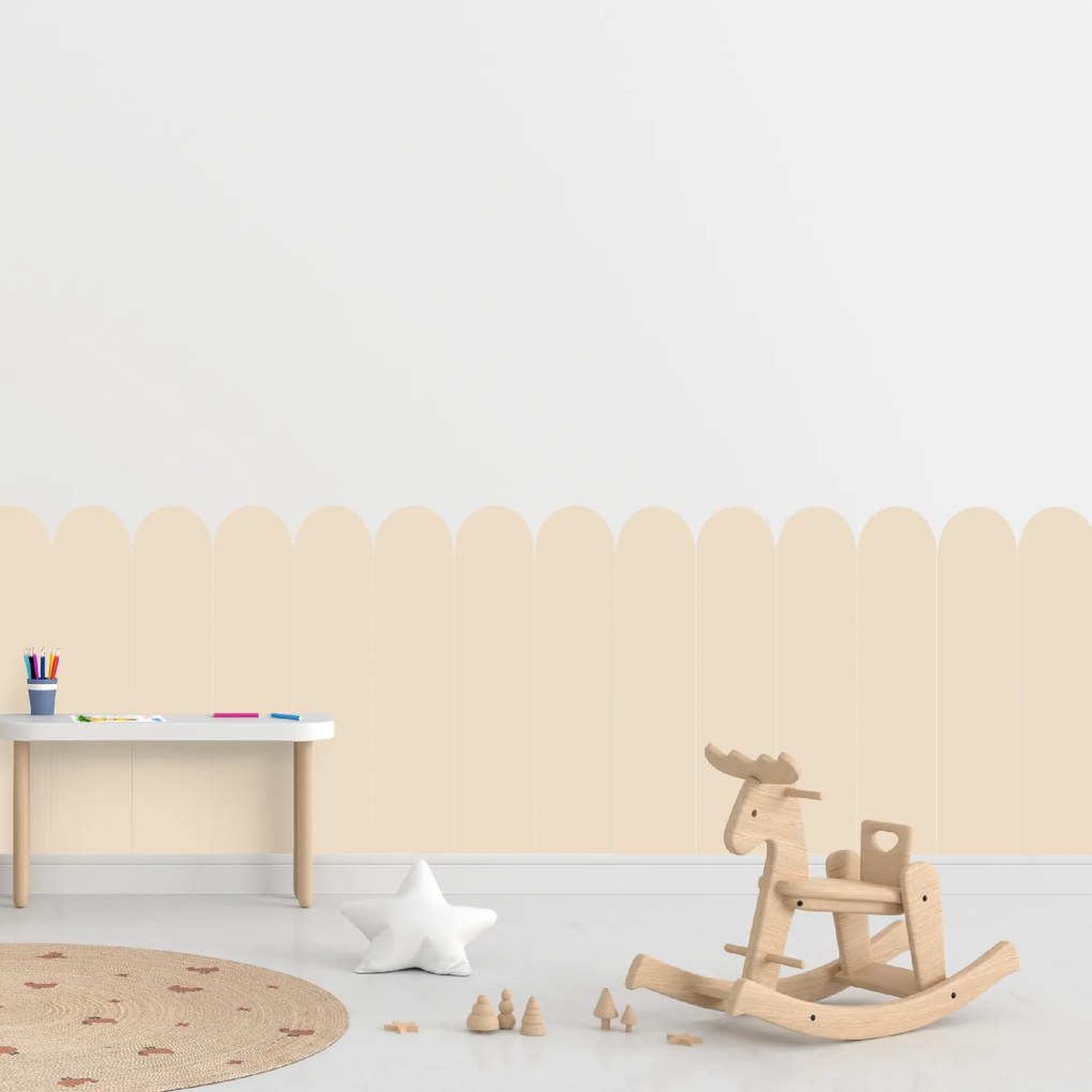 PIPPER. Textilní samolepící tapeta - Oblouk - Krémová barva Barva: Tmavá, Velikost: 80cm