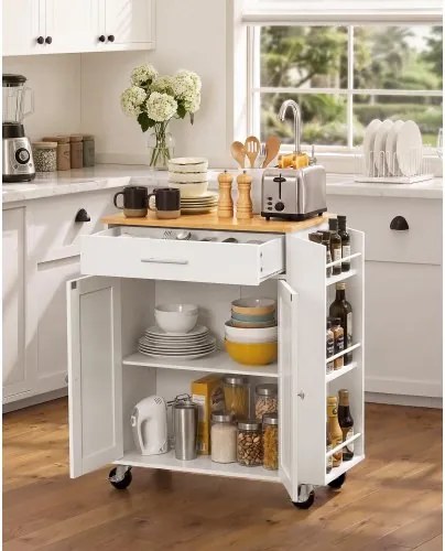 Kuchyňský ostrůvek s úložným prostorem VEVOR, 640 × 380 × 15 mm – 795 × 397 × 870 mm