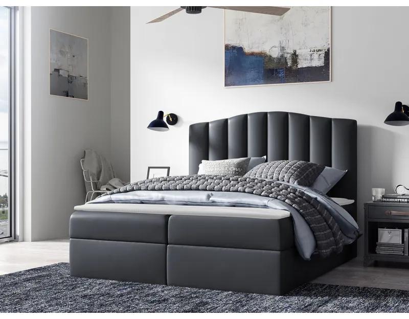 Kontinentální postel Beatriz, Rozměr postele: 120x200, Barva:: ekokůže Soft 011 (černá)