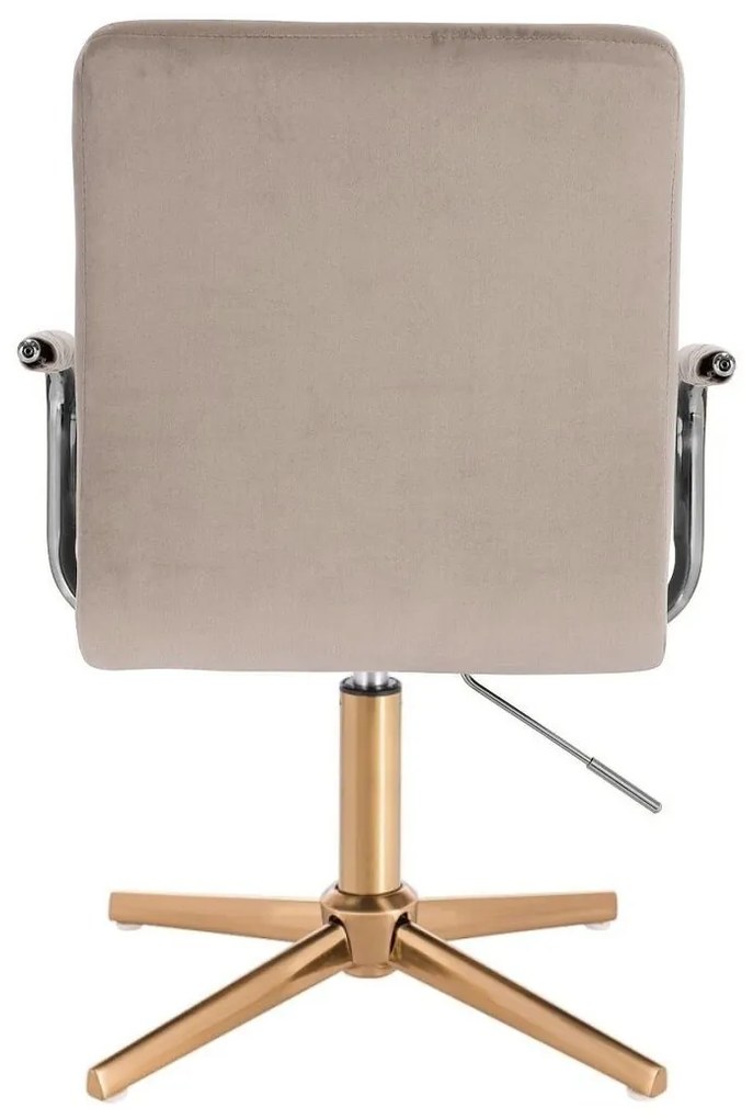 LuxuryForm DESIGN Otočná židle VERONA VELUR na zlatém kříži - latte