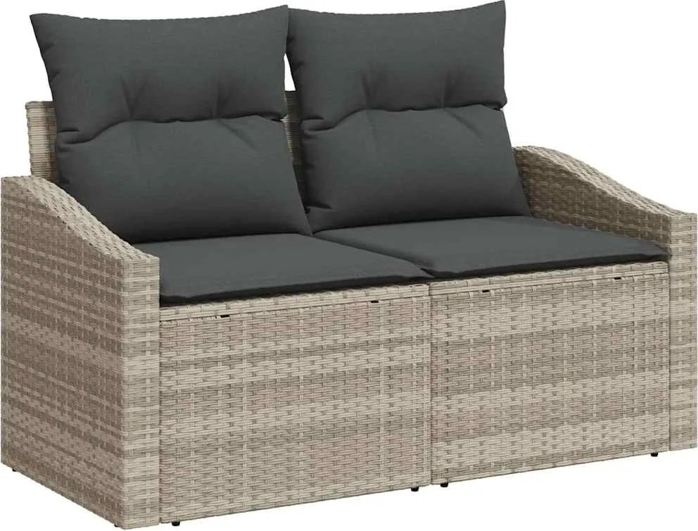 Set pohovek 7 ks Světlá šedá a tmavá šedá polyratan 3355321