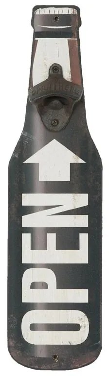 Nástěnný otvírák na lahve - OPEN - 10 x 3 x 40 cm