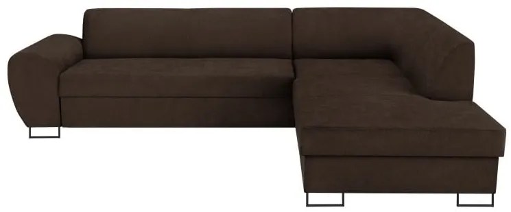 Tmavě hnědá rohová rozkládací pohovka s úložným prostorem Kooko Home XL Right Corner Sofa Piano