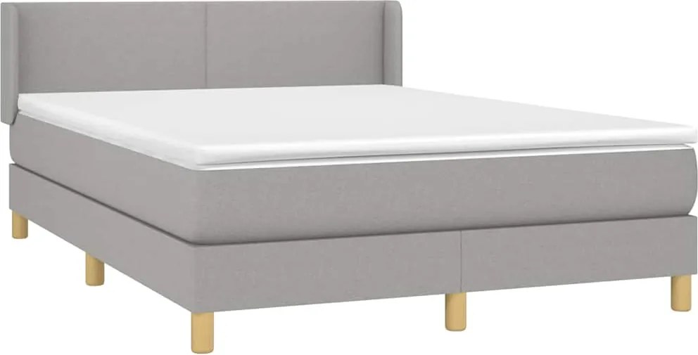 Box spring postel s matrací světle šedá 140 x 190 cm textil 3130105