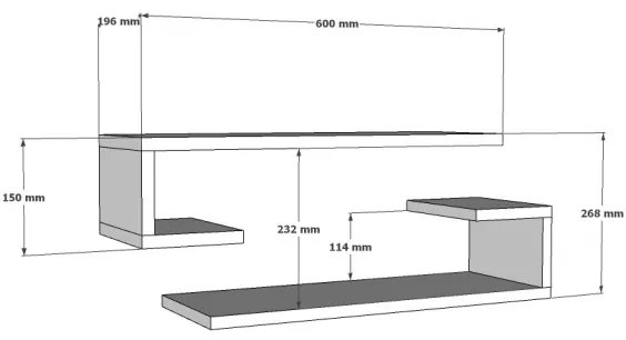 SADA 2x Nástěnná police ELDO bílá