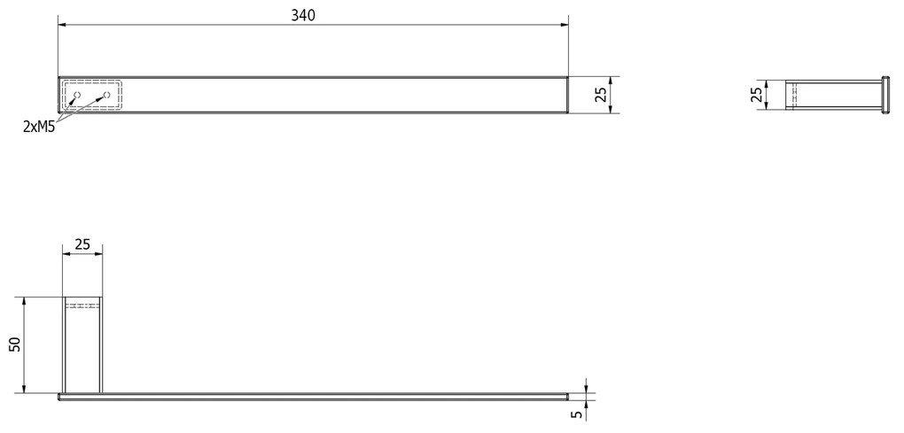 Sapho, BELLA držák ručníků 340mm, chrom, FA301