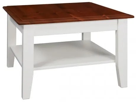Konferenční stolek Belluno Elegante, malý, dekor bílý / ořech, masiv, borovice