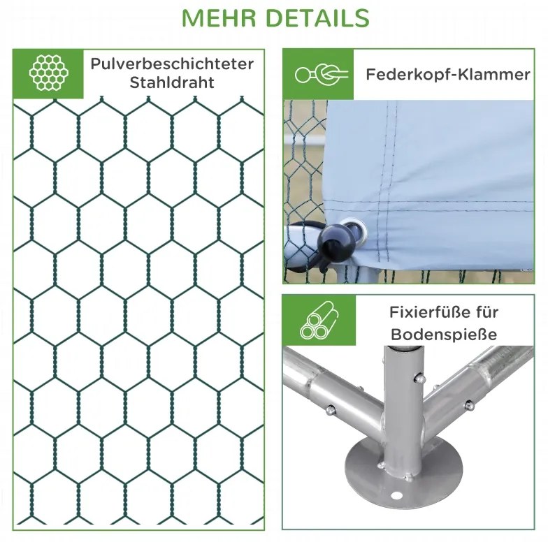 Drátěná klec výběh pro slepice kuřata a jiné hlodavce s výběhem, Barvy a parametry Materiál kov