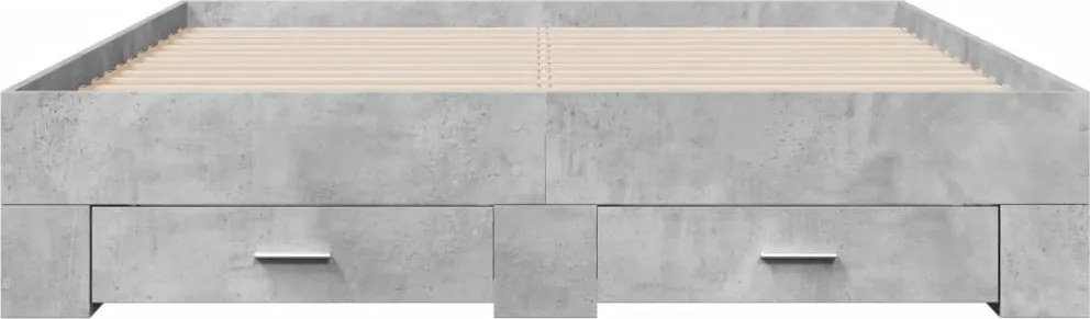 Rám postele se zásuvkami betonově šedý 160 x 200 cm kompozit 3280373