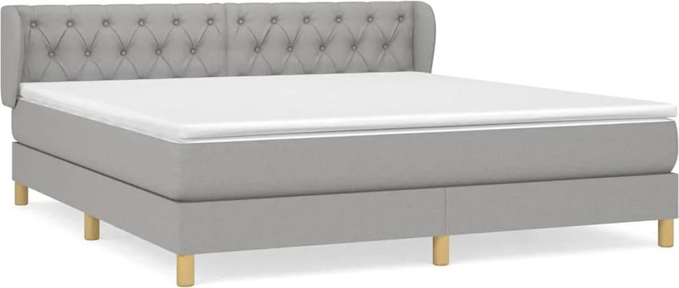 Box spring postel s matrací světle šedá 160 x 200 cm textil 3127053