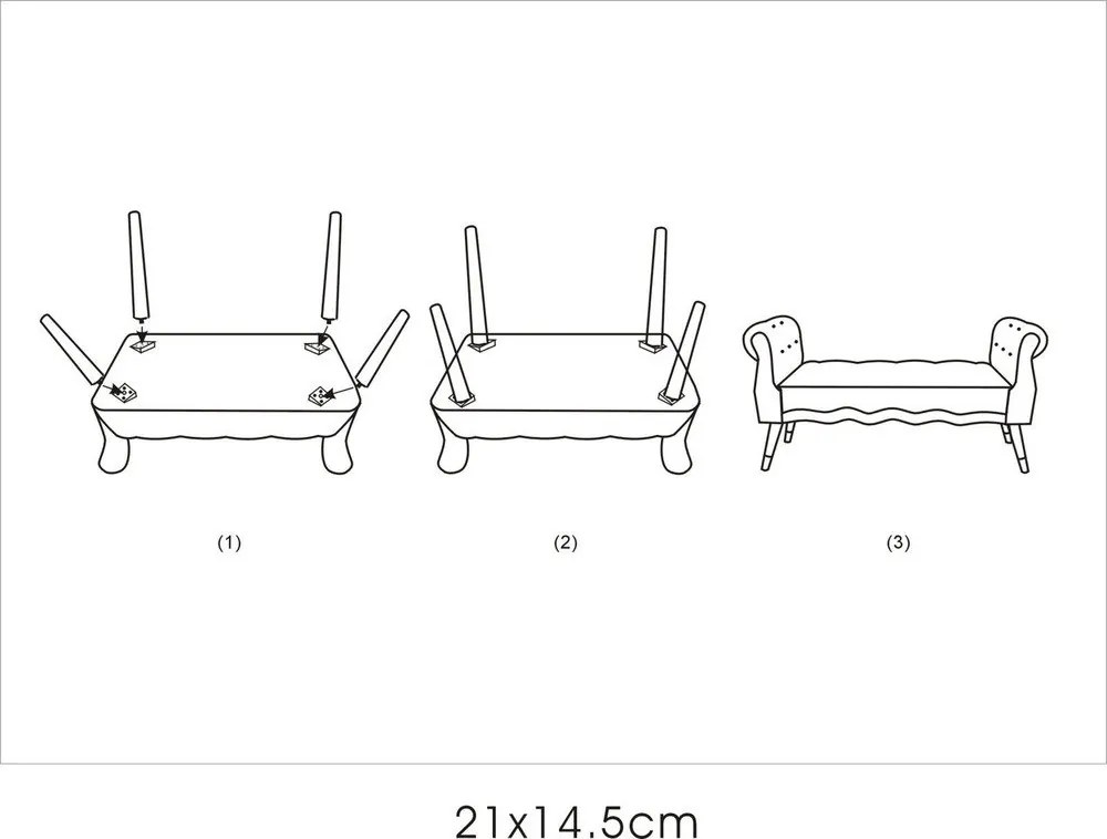 Krémová sametová lavice Paris – Mauro Ferretti
