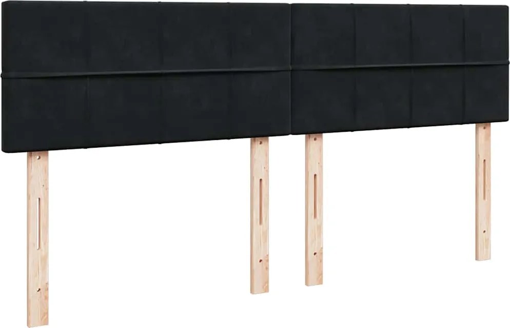 Box spring postel s matrací černá 200x200 cm samet 3287832